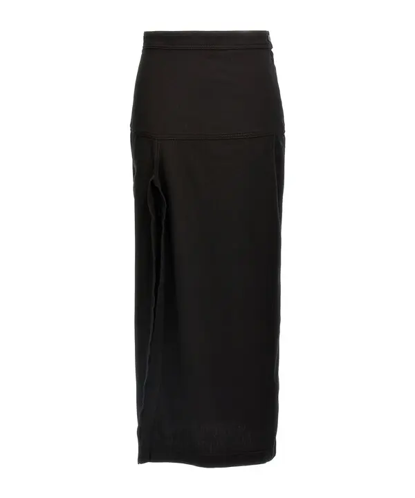 LEMAIRE Asymmetrical Wrapover Skirt - Black