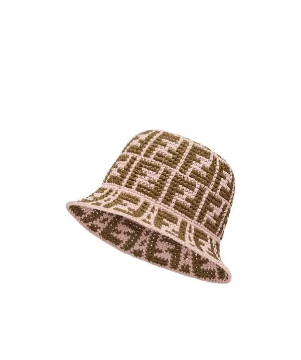 Fendi Monogram Jacquard Bucket Hat - Brown