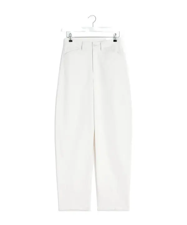 LEMAIRE Contrast Stitching Tapered Jeans - Milky White