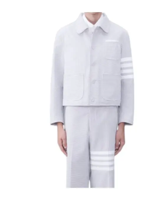 Thom Browne Unconstructed 4-bar Seersucker Jacket