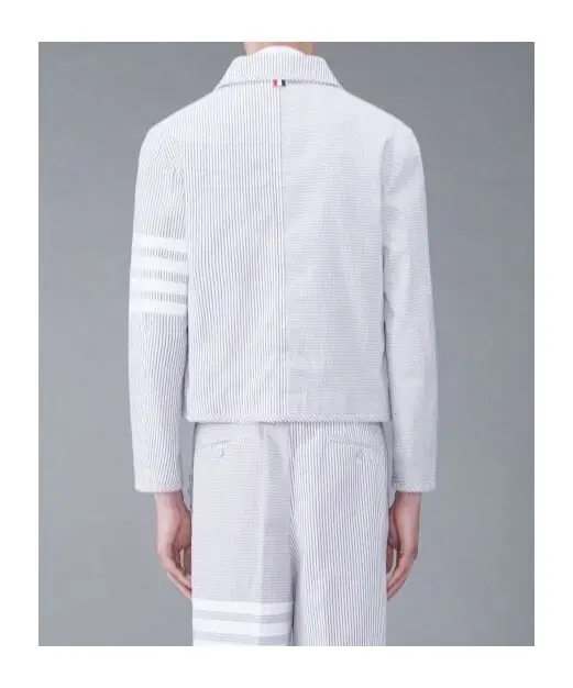 Thom Browne Unconstructed 4-bar Seersucker Jacket
