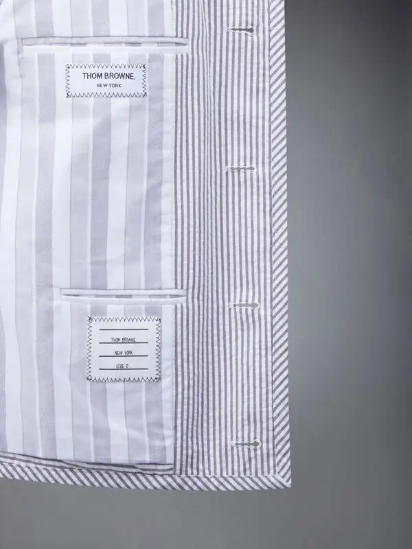 Thom Browne Unconstructed 4-bar Seersucker Jacket