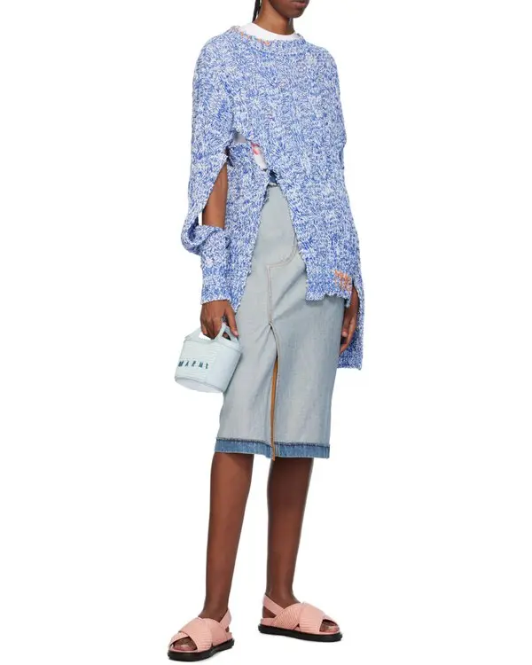 Marni Denim Midi Skirt - Gray