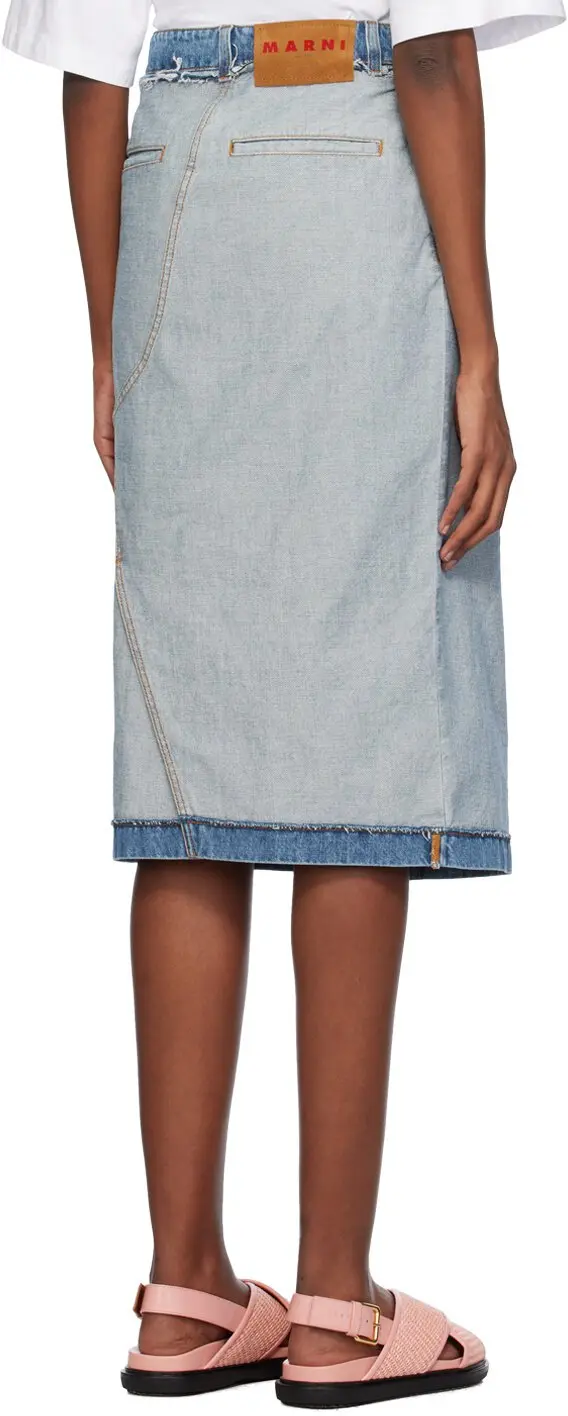 Marni Denim Midi Skirt - Gray