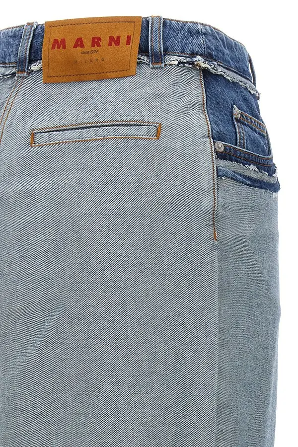 Marni Denim Midi Skirt - Gray