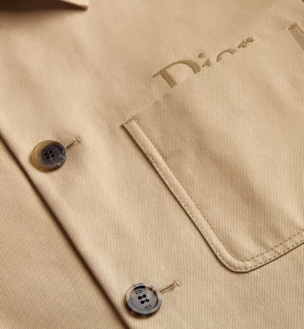 Dior Embroidered Workwear Jacket With Leather Logo Detail
