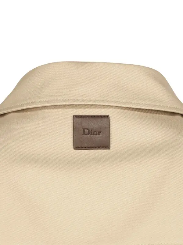 Dior Embroidered Workwear Jacket With Leather Logo Detail