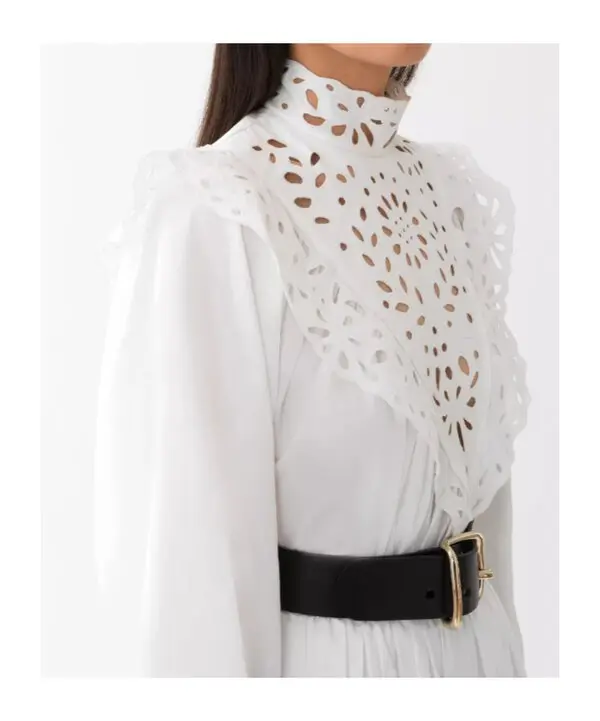 Chloé Broderie Anglaise High Neck Blouse