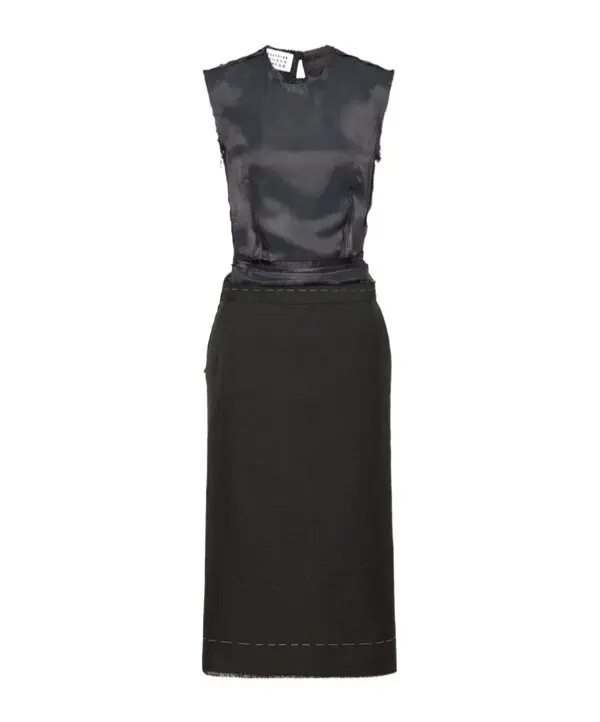 MAISON MARGIELA Sleeveless Midi Dress With Deconstructed Bodice