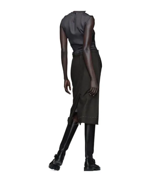 MAISON MARGIELA Sleeveless Midi Dress With Deconstructed Bodice