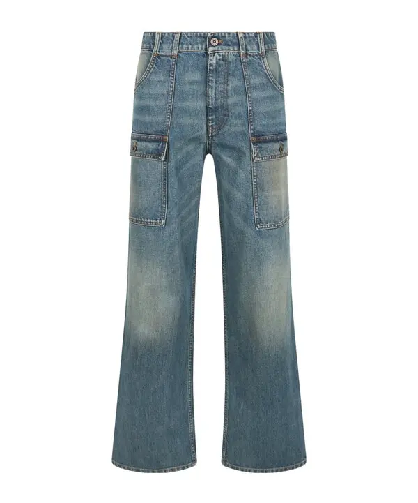 Miu Miu Logo-patch Wide Leg Jeans