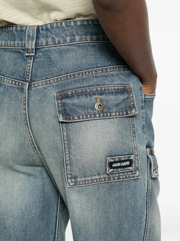 Miu Miu Logo-patch Denim Jeans