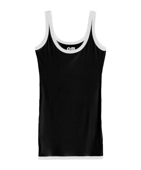 Marissa Chiara Ribbed Suspender Dress - Black