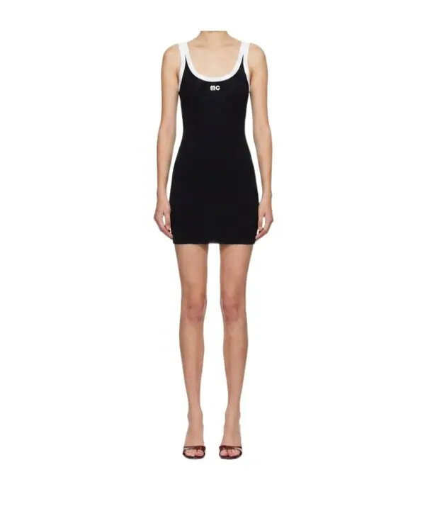 Marissa Chiara Ribbed Suspender Dress - Black