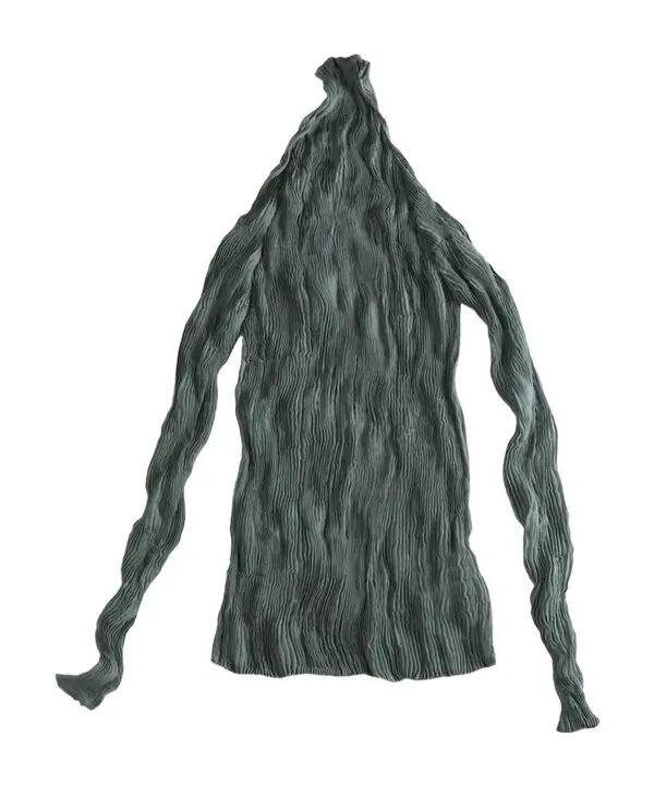Issey Miyake Pleated High Neck Blouse - Black
