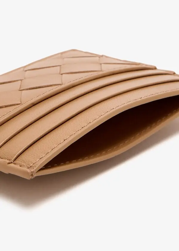 Bottega Veneta Intrecciato Credit Card Case - Brown