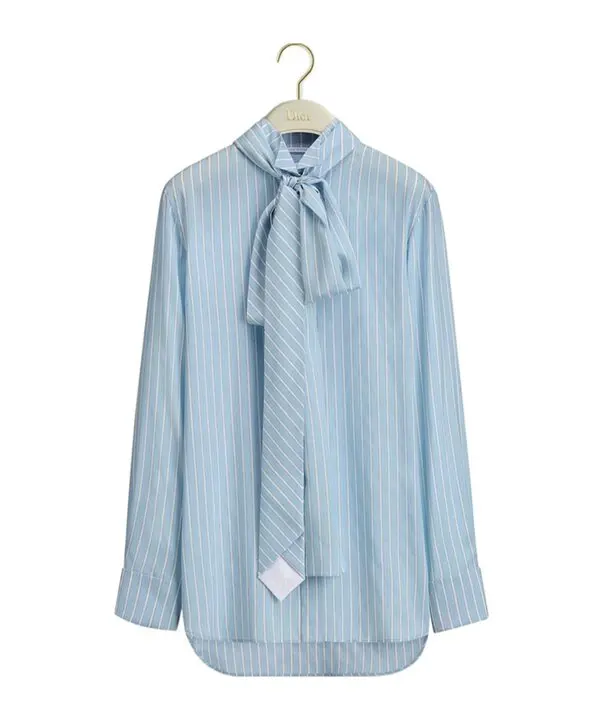 Dior Blouse With Tie-effect Neckline And Embroidered Detailing