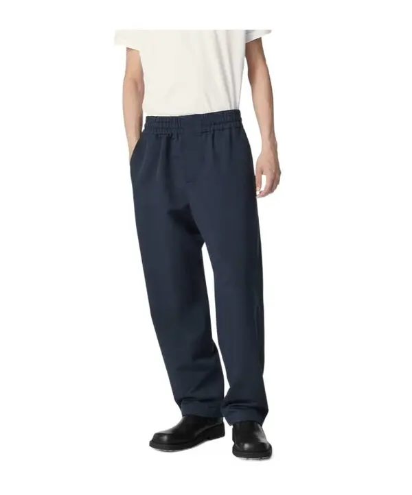 Bottega Veneta Silk And Cotton Twill Elasticated Straight Leg Trousers
