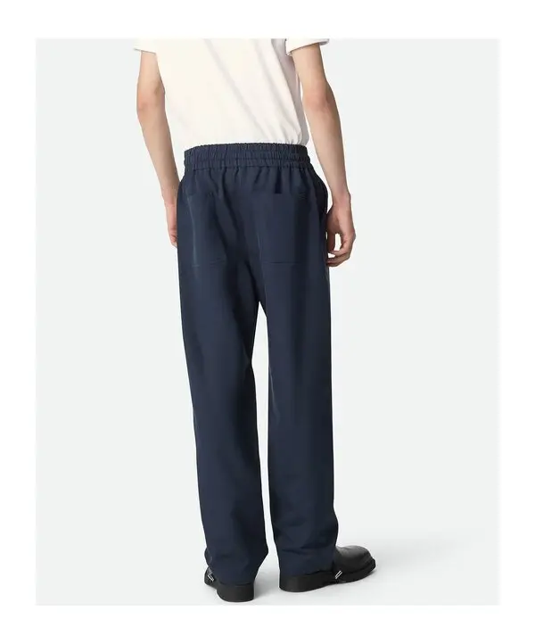 Bottega Veneta Silk And Cotton Twill Elasticated Straight Leg Trousers