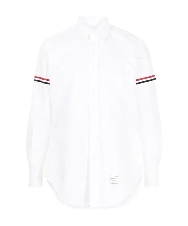 Thom Browne Stripe Detailed Long-sleeved Shirt - White