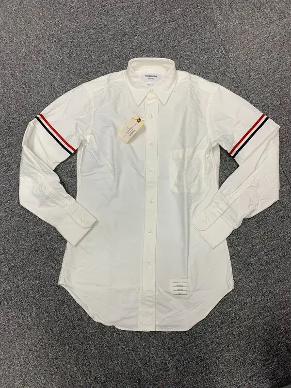Thom Browne Stripe Detailed Long-sleeved Shirt - White