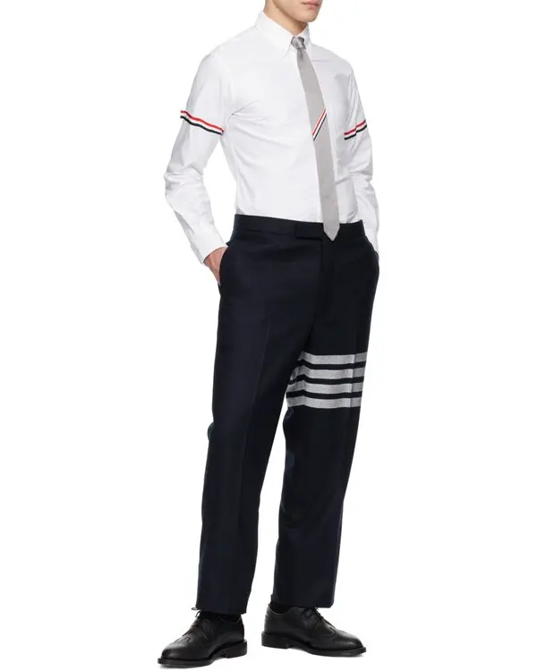 Thom Browne Stripe Detailed Long-sleeved Shirt - White