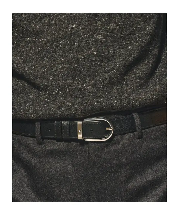 Montblanc Horseshoe Buckle Reversible Leather Belt - Black/black
