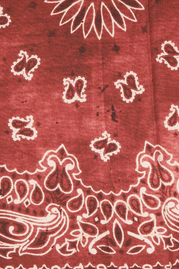 GOLDEN GOOSE Paisley Printed Distressed Effect Scarf - Brown