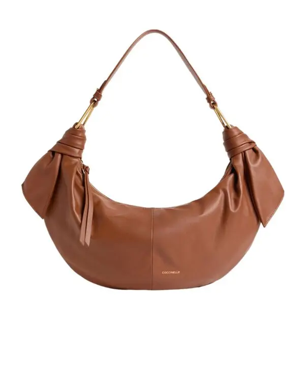 COCCINELLE Furoshiki Large Shoulder Bag - Cognac