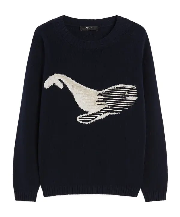 Max Mara Nespola Crewneck Knitted Jumper - Navy Blue