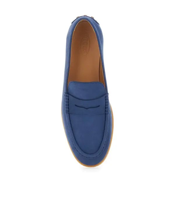 TOD'S Logo Embossed Slip-on Loafers - Blue
