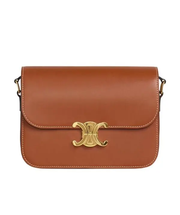 Celine Classique Triomphe Bag In Natural Calfskin - Tan