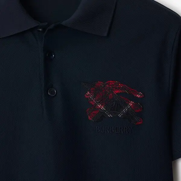 Burberry Ekd Check Cotton Polo Shirt