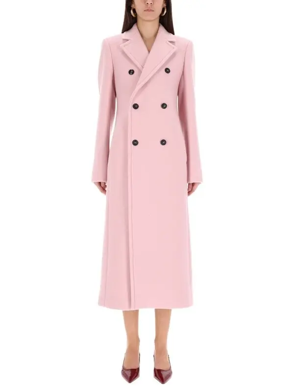 Sportmax Double-breasted Long Coat - Pink