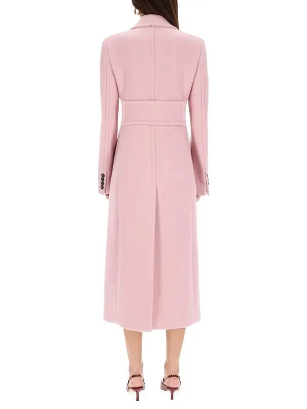 Sportmax Double-breasted Long Coat - Pink
