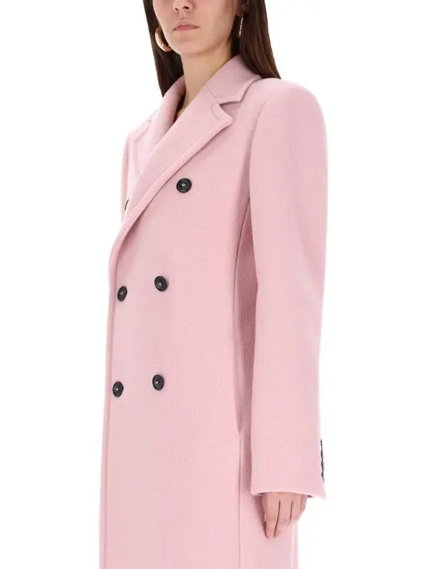 Sportmax Double-breasted Long Coat - Pink