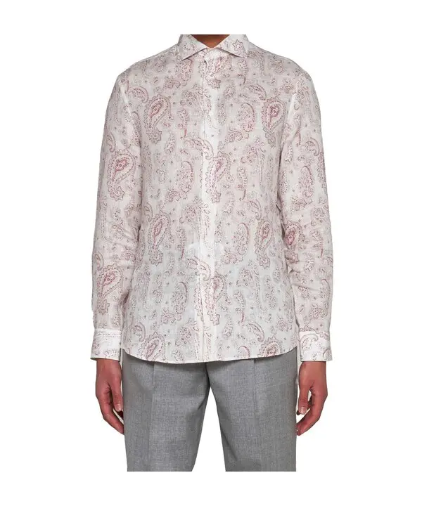 Brunello Cucinelli Paisley-printed Long Sleeevd Shirt - White
