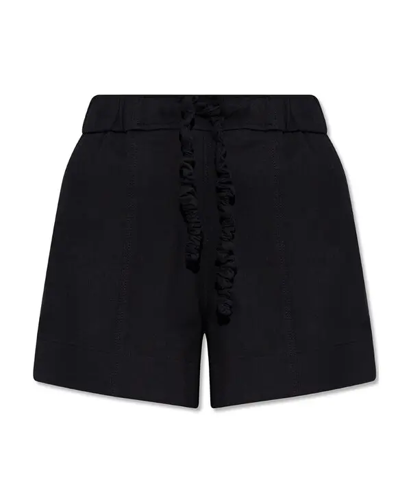GANNI Elasticated Waist Drawstring Shorts - Black