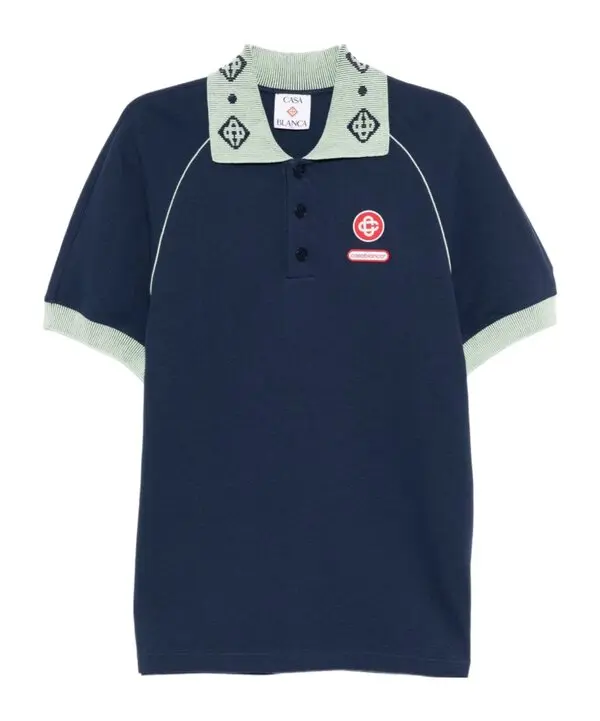 Casablanca Pique Short-sleeved Polo Shirt