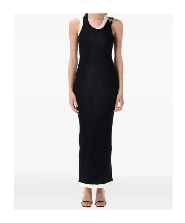 JEAN PAUL GAULTIER Sleeveless Ribbed Maxi Dress - Black