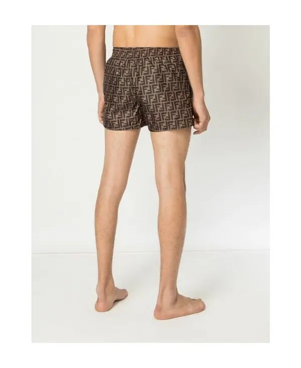 Fendi Ff Monogram Swim Shorts - Brown