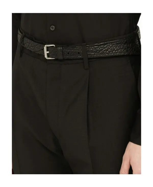 Prada Textured Calf-leather Belt