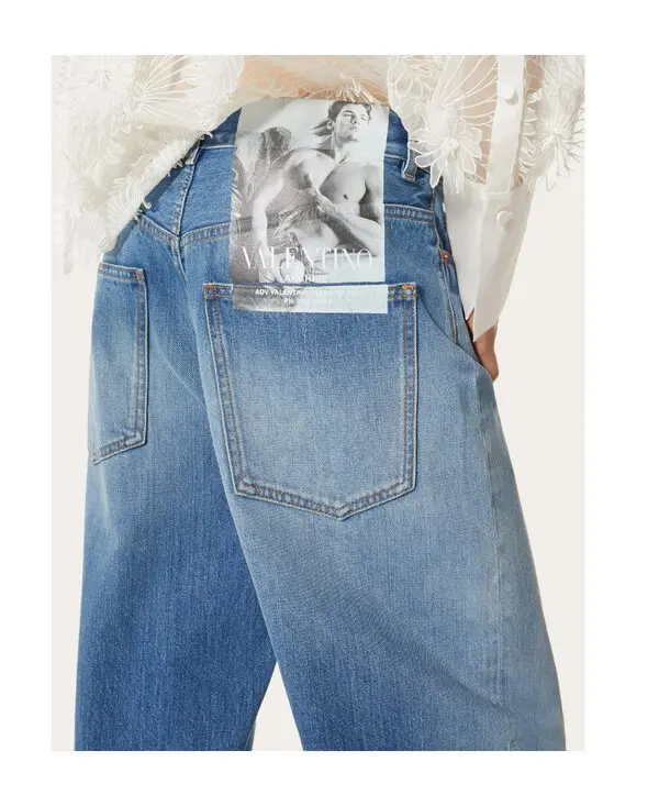Valentino Garavani Archive 1985 Print Washed Denim Jeans