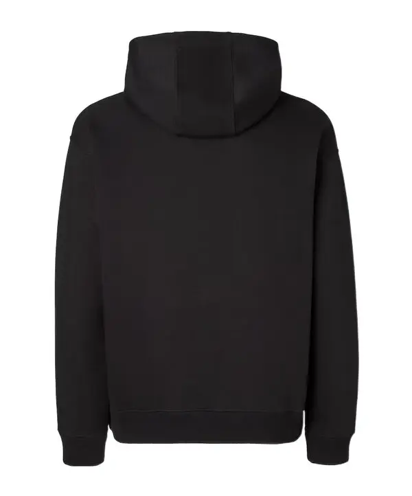 Fendi Ff Embroidered Long-sleeved Hoodie - Black
