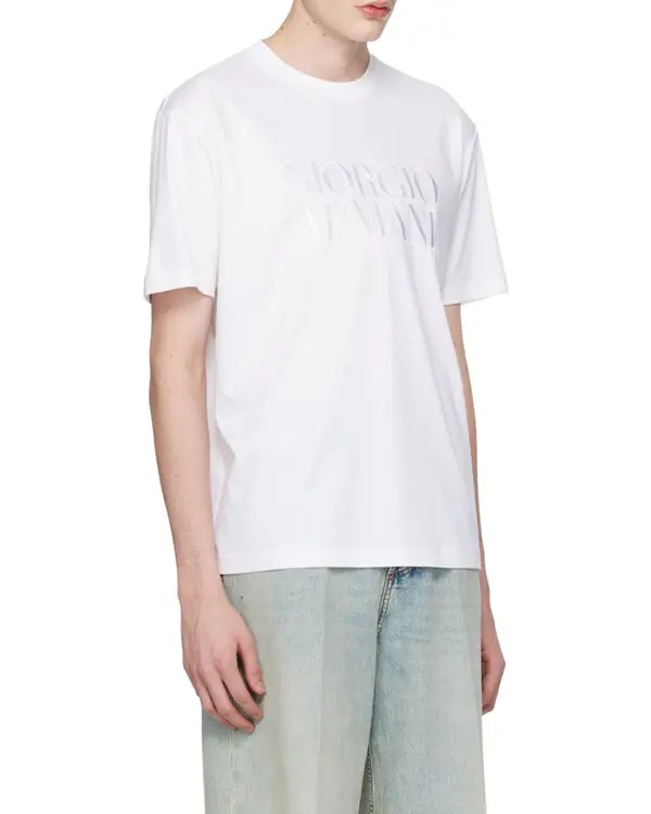 Giorgio Armani Logo Embroidered Crewneck T-shirt