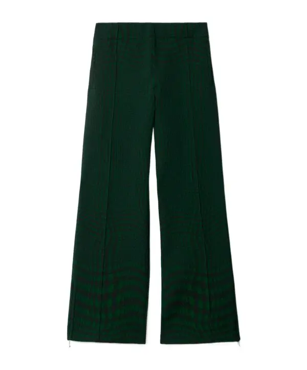Burberry Houndstooth Pattern Wide-leg Trousers
