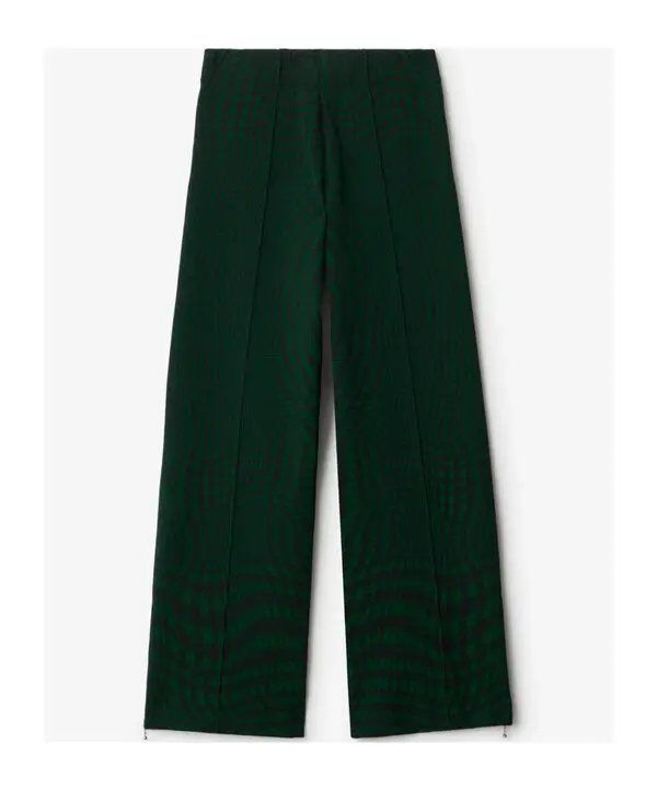 Burberry Houndstooth Pattern Wide-leg Trousers