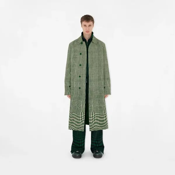 Burberry Houndstooth Pattern Wide-leg Trousers