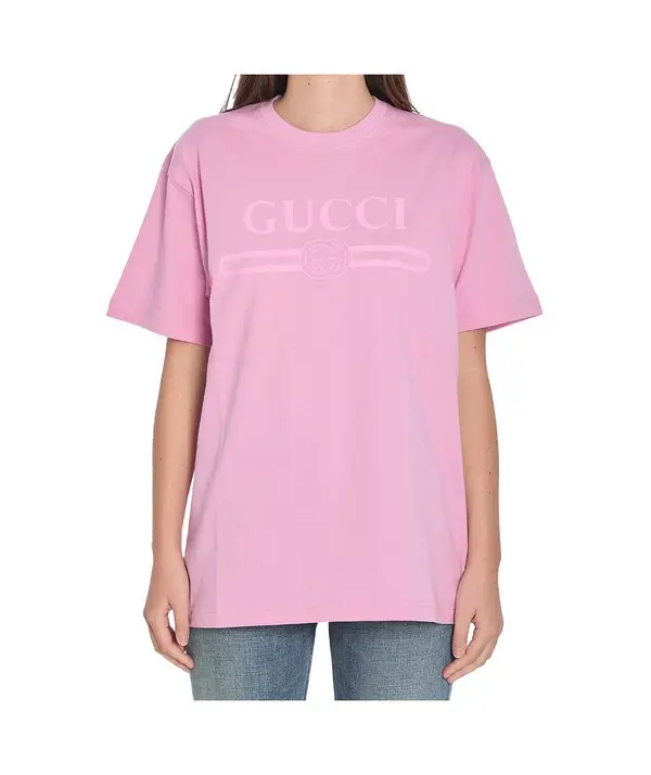 Gucci Printed Jersey T-shirt - Pink