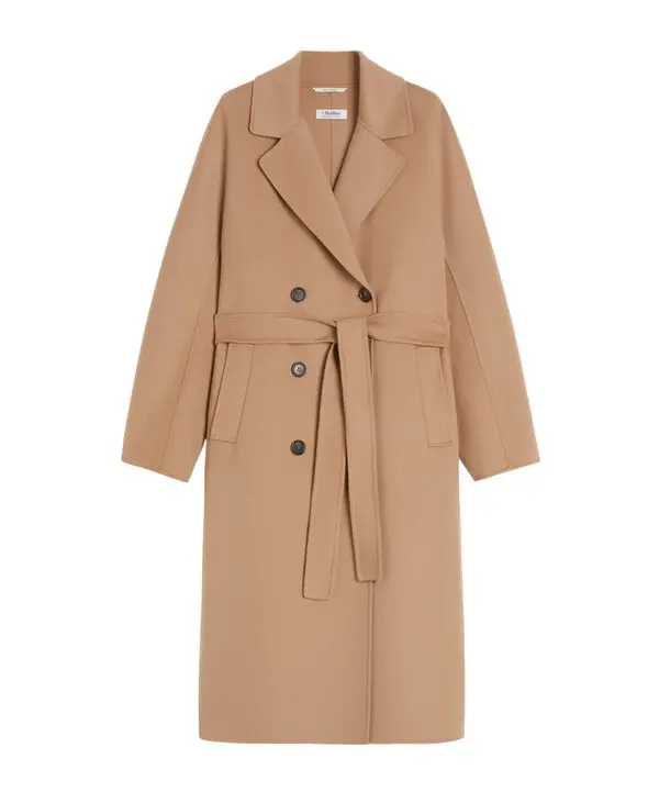 Max Mara Long Double-breasted Belted Coat - Beige